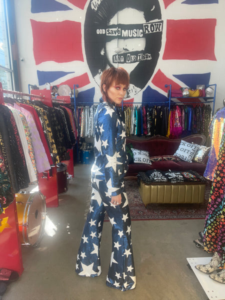 Any Old Iron Blue Sparkle Star Blazer Jacket