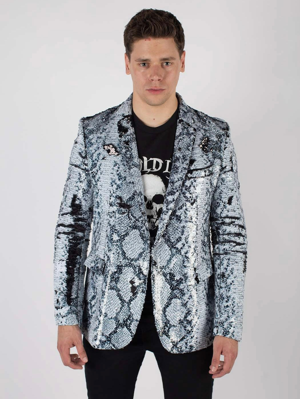 Any Old Iron Men's Whitesnake Sequin Blazer Jacket